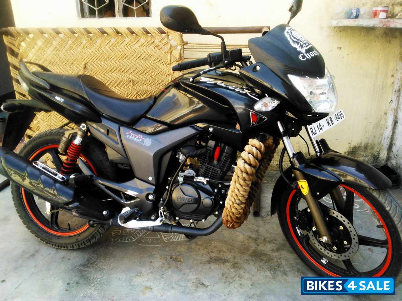 Used 2013 model Hero Hunk for sale in Jaipur. ID 141067. Black colour - Bikes4Sale