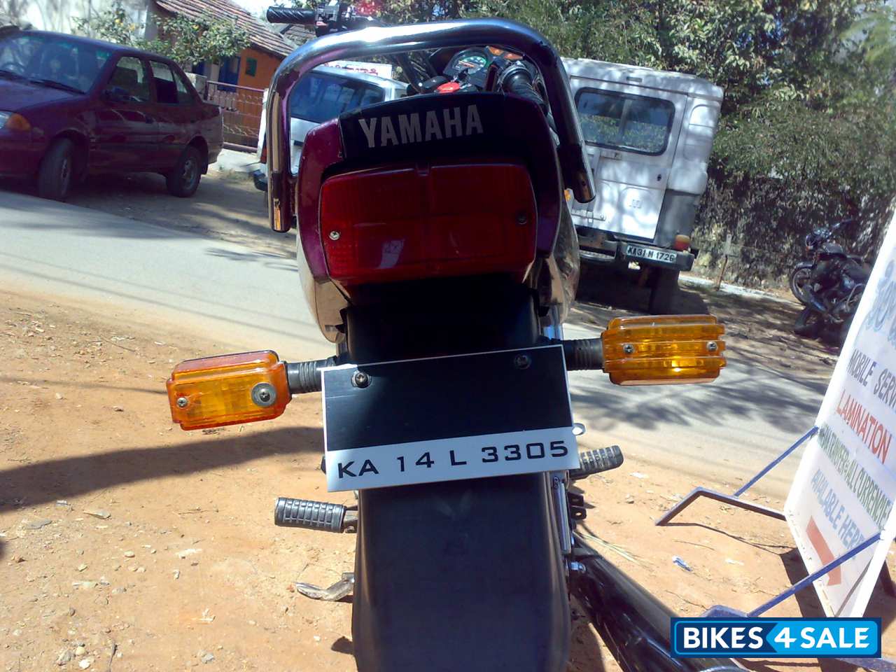 Used 2000 model Yamaha YBX for sale in Shimoga. ID 43055. Meroon Red colour - Bikes4Sale