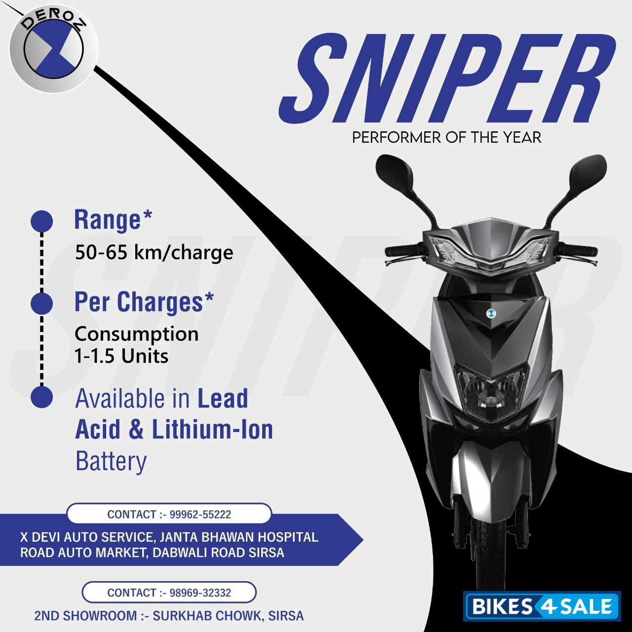 Deroz Sniper price, specs, mileage, colours, photos and reviews ...